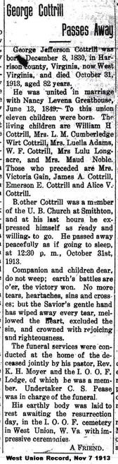 George Jefferson Cottrill - Nancy Lovinia Greathouse