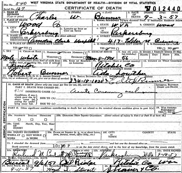 Charles Wesley Bunner - Edith Blanche McNemar