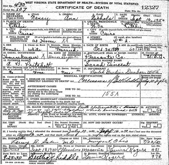 Asa Wesley Nichols - Nancy Ann Pritchett