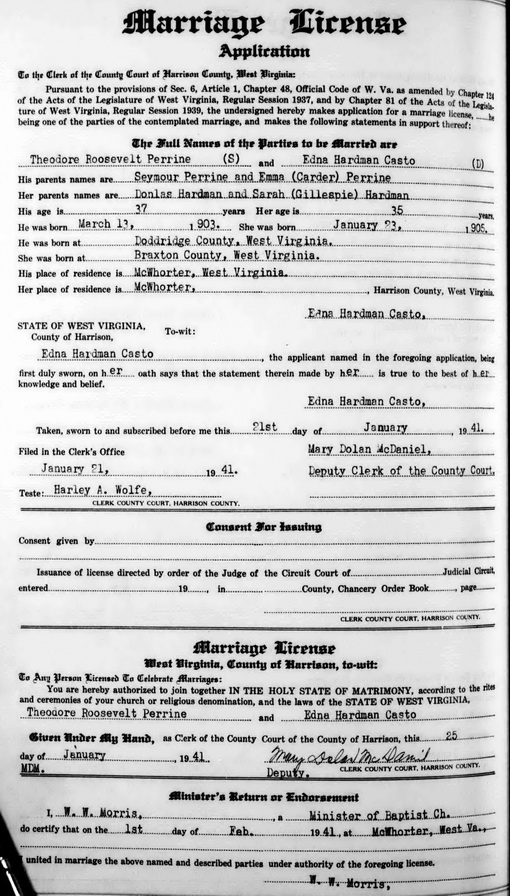 Theodore Roosevelt Perine - Edna Mae Hardman